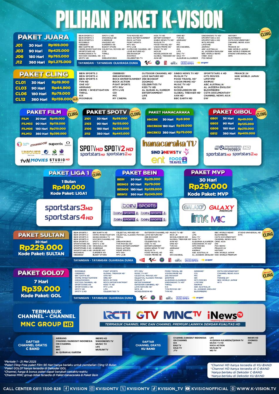 Paket dan Dekoder K-Vision Bromo